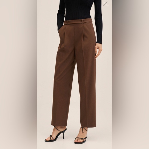 Mango | Pants & Jumpsuits | Mango Charlie High Waist Pleated Detail ...
